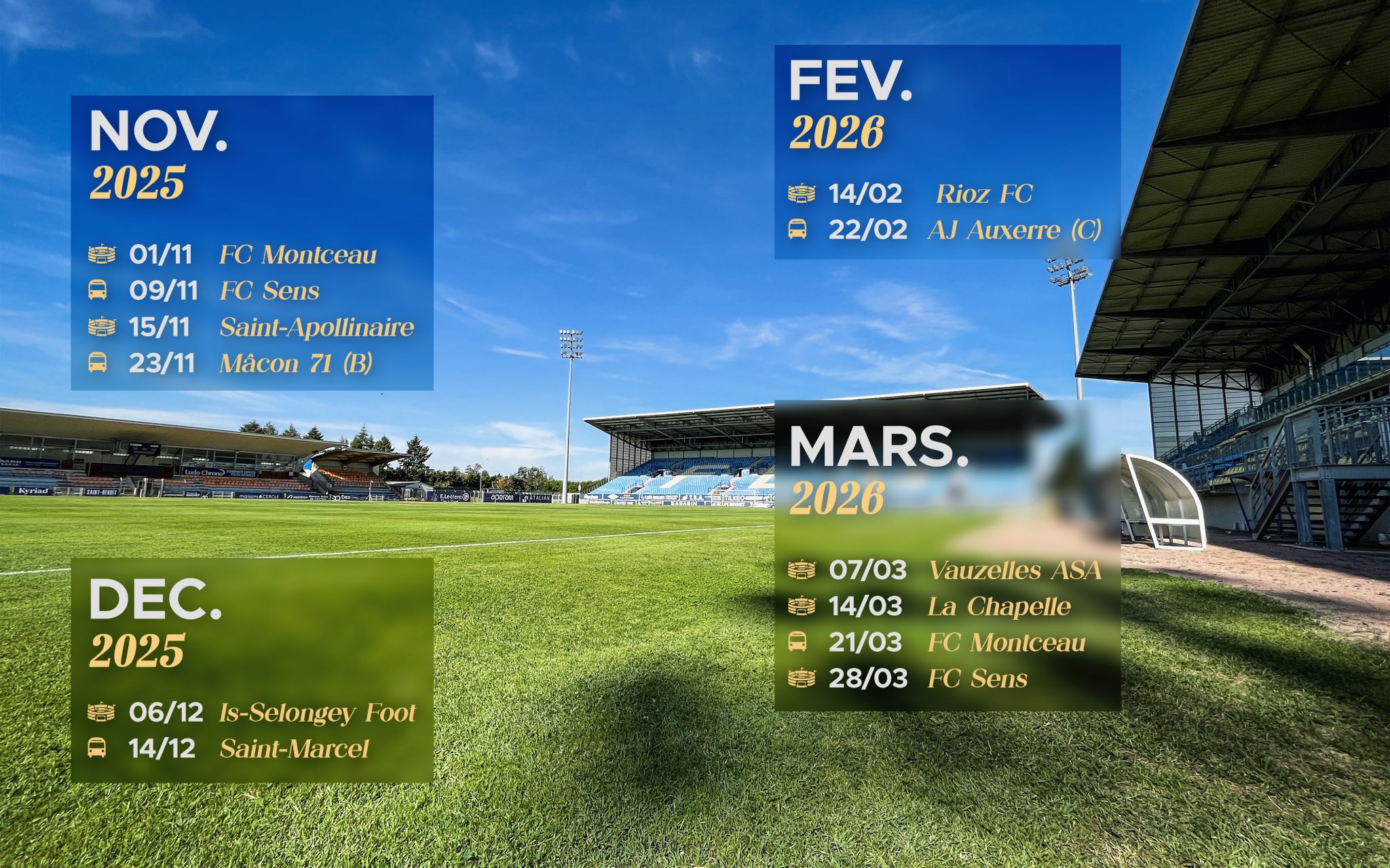 [Régional 1] Le calendrier de la saison 2025-2026 est dévoilé ! • FOOTBALL CLUB GUEUGNON