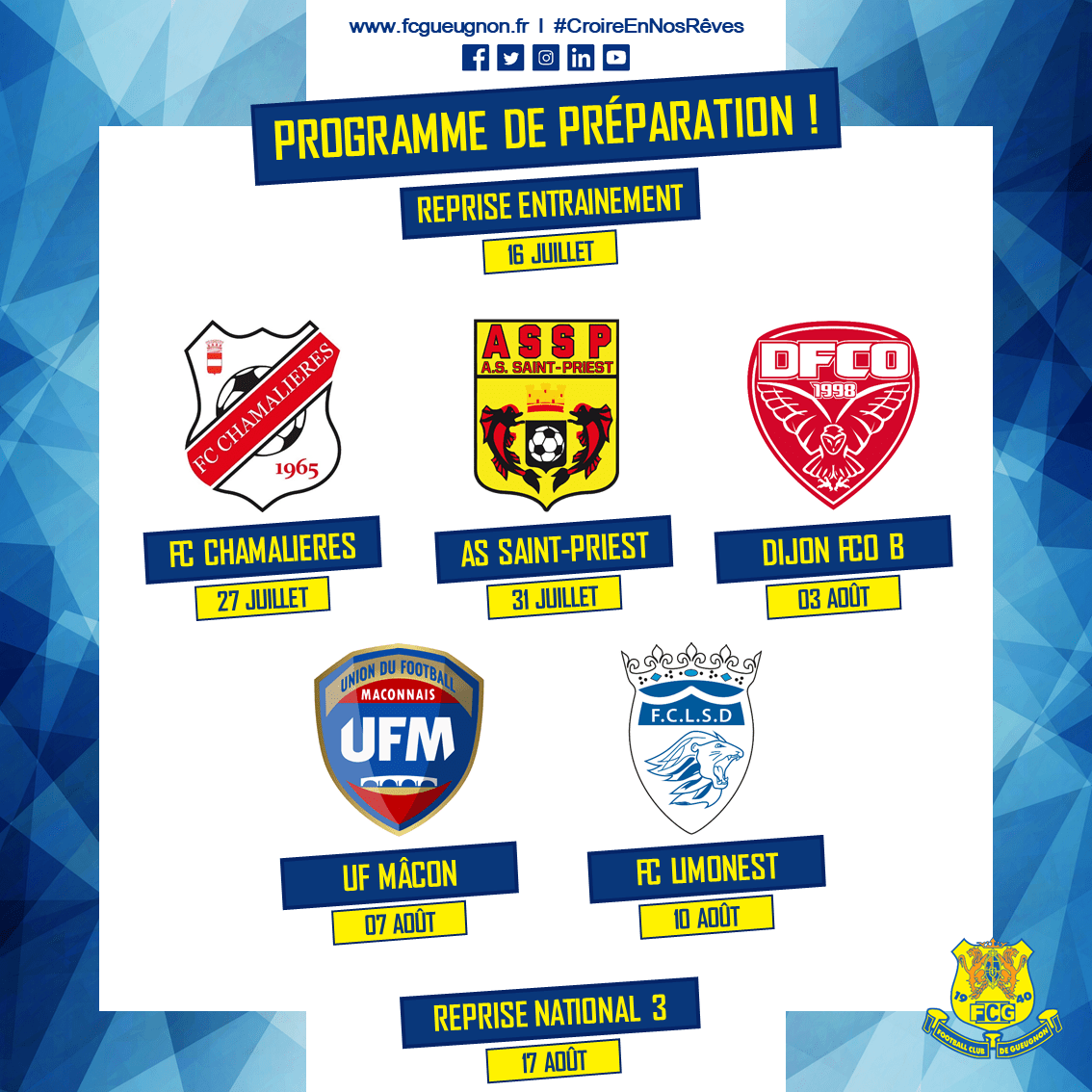 #PrepaFCG : Programme de la reprise pour les séniors • FOOTBALL CLUB ...